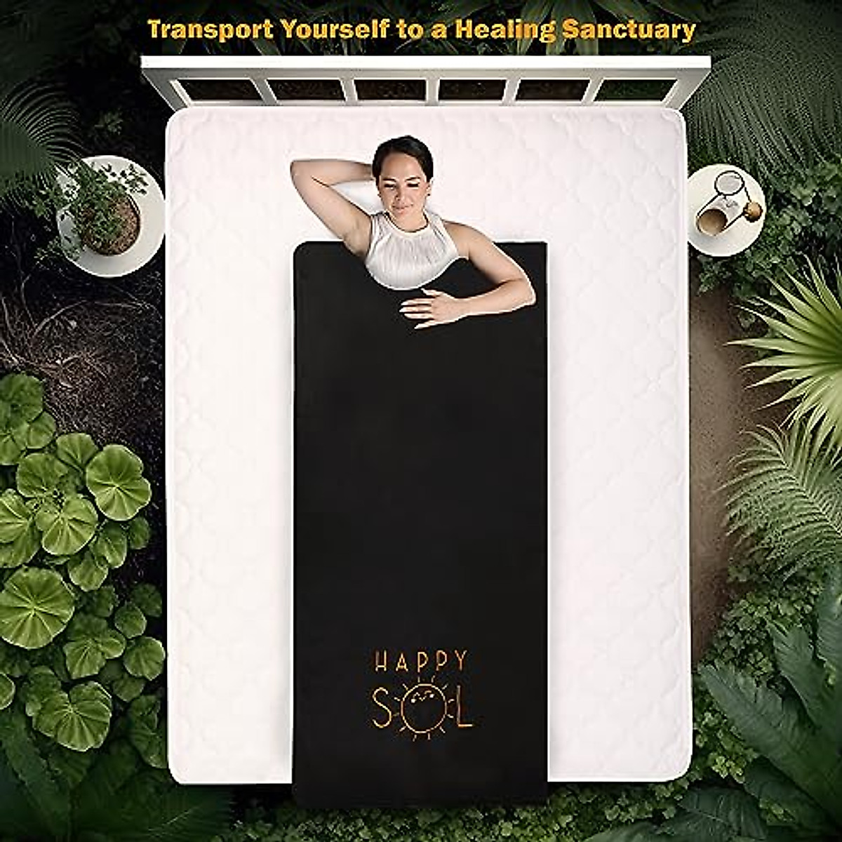 Happy Sol Far Infrared Sauna Blanket for Home, Portable Infrared Sauna Blanket for Therapy, Sauna Blanket for Detox, Suitable for Relaxation and Exercise Recovery, Very Low EMF