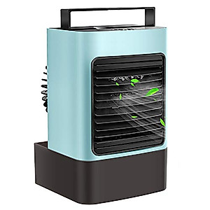 OVPPH Portable Air Conditioner Fan, Personal Air Cooler Desk Fan Mini Space Evaporative Cooler for Room Home Office Dorm (Blue)