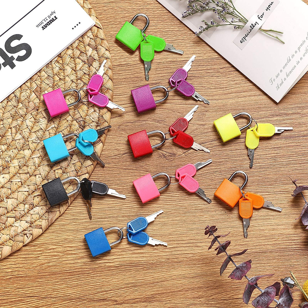 Luggage Locks with Keys Suitcase Locks Mini Metal Keyed Padlocks for Backpack Boxes Laptop Bag School Gym Locker 23mm (Fresh Color,6 Pieces)