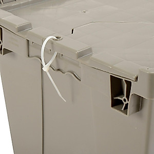 Monoflo Global Industrial Distribution Container With Hinged Lid, 21-7/8x15-1/4x12-7/8, Gray