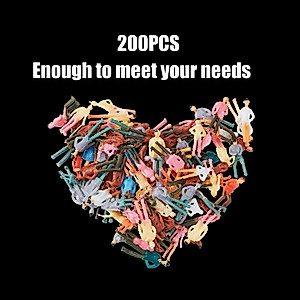 Gejoy 200 Pieces People Figurines 1:75 Scale Model Trains Architectural Plastic People Figures Tiny People Sitting and Standing for Miniature Scenes