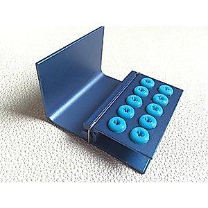 5pcs (Blue)10 Holes Dental FG RA Burs Holder Block Sterilizer Stand with Silicone