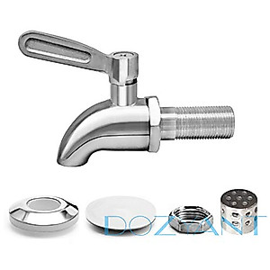 Beverage Dispenser Replacement Spigot with Anti-Clogging Cap, Stainless Steel Polished Finished, Water Dispenser Replacement Faucet, fits Berkey and other Gravity Filter systems as well