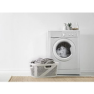 Superio Superio Plastic Laundry Basket, 40 Liter, Dotted Design (Ivory)