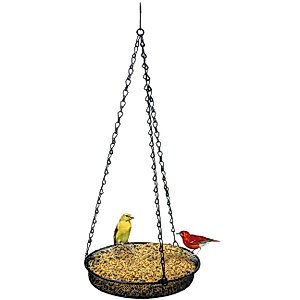 Sorbus Bird Feeder Hanging Tray, Seed Tray for Bird Feeders, Great for Attracting Birds Outdoors, Backyard, Garden (Black)