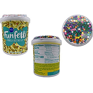 The ULTIMATE Easter Springtime Baking Bundle Set Featuring Pillsbury Funfetti Vanilla Cake Mix, Pillsbury Funfetti Vanilla Frosting with Sprinkles, Bunny and Baby Chick Cupcake Liners and Adorable Bunny Ear Cupcake Toppers. Makes 24 Cupcakes