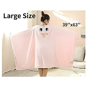 Wearable Blanket Soft Cape for Adult Women Men Warm Cozy Hoodie Cute 3D Animals Cartoon with Gloves Carpet Home (Large,Duck)