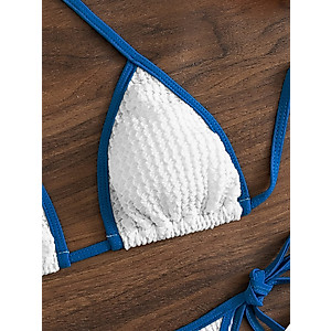 SHENHE Women's Sexy Bikini Sets Ring Triangle Tie Bathing Suits 2 Piece Swimsuits Beige S