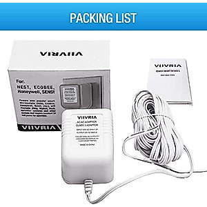 24 Volt Transformer, C Wire Adapter Thermostat, Competible with All Versions of Ring Doorbell and Thermostat for Nest Ecobee, Sensi and Honeywell, 315" Long Cable 24V Transformer