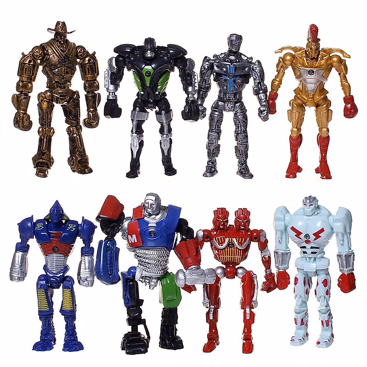 MC TTL 8 Pcs Real Steel Cake Topper, PVC Real Steel Toys Mini Figures Toy, Dessert Table Decorations for Home Office Collectible Decoration Ornaments Kids Gift.
