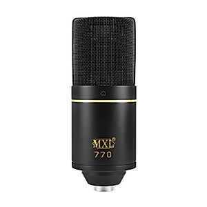 MXL 770 Condenser Microphone for Podcasting, Singing, Home Studio Recording, Gaming & Streaming | XLR | Large Diaphragm | Cardiod (Black)