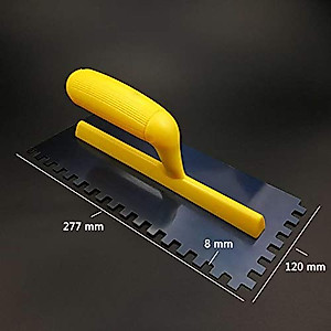 Premium Stainless Steel Notched Trowel (8mm*8mm) and EVA Rubber Grout Float, 1+1 Cost-effective Masonry Tool Kit