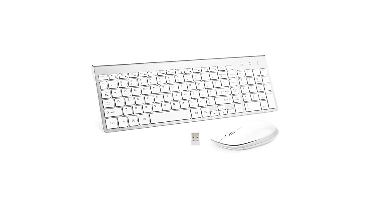 Quiet Slim Wireless Keyboard & Mouse | PC, Mac, Laptop