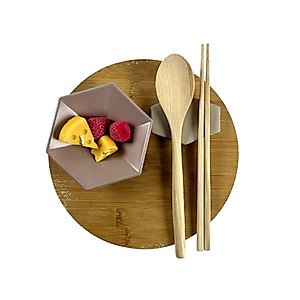 (Set of 12) 9" Round Bulk Plain Bamboo Cutting Board, Placemat | For Customized, Personalized Engraving Purpose | Wholesale Premium Bamboo Board