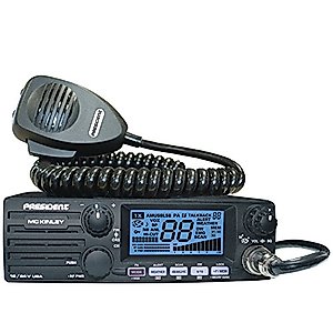 President Electronics MC Kinley USA Hm AM/SSB Tranceiver CB Radio, 40 Channels, 7 Weather Channels, Channel Rotary Switch, Volume Adjustment and ON/Off, Multi-Functions LCD Display, 12/24V