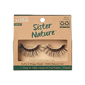 KISS Sister Nature False Eyelashes, Willow', 14 mm, Includes 1 Pair Of Lash, Contact Lens Friendly, Easy to Apply, Reusable Strip Lashes