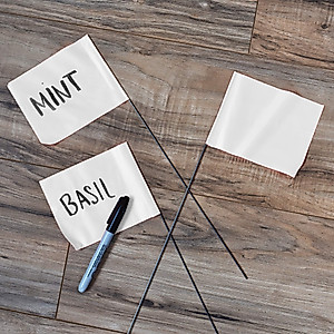 ACE Supply Marking Flags - 4 x 5-Inch Flag on 15-Inch Steel Wire - White, 100 Pack - Marker Flags for Irrigation, Sprinkler Flags, Lawn Flags, Yard Flags, Garden Flags, Dog Training, Invisible Fence