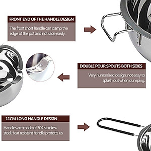 Smala 2-Pack Stainless Steel Double Boiler, Heat-Resistant Handle for, Cheese, Caramel and - Steel Melting Pot, 2 Cup Capacity, Universal Pad