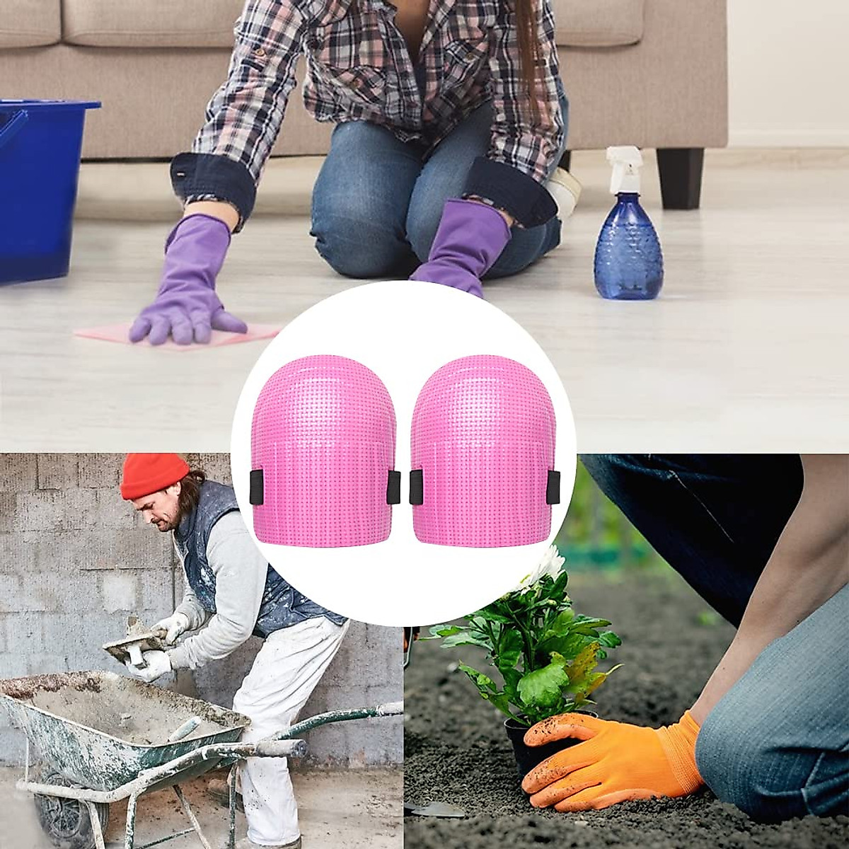 Suillty 1 Pair Soft Foam EVA Knee Pad for Work Knee Supporting Padding for Gardening Cleaning Protective Sport Kneepad