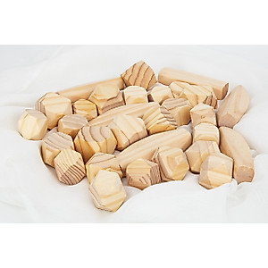 Pidoko Kids JUMBO Building Blocks for Toddlers 1-3 | Natural Wood 30 Pcs Large | Montessori Toys Wooden Block - Sensory Preschool Girls Boys Balancing Stones & Stacking Rocks - W/Storage Container