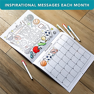 Tiny Expressions - Inspirational Coloring Calendar for Kids - Today is a Good Day 2024 Wall Calendar - Home or Classroom Kid Learning Calendars with Inspirational Quotes - Children's Calendar - 12x12 inches