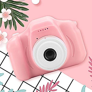 Kid Camera, Comfortable DIY Photos Children Camera Digital Camera Cute Mini Camera Eye Friendly Cartoon Photo for Children Toy(Pink)