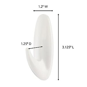 Command Medium Designer Hooks, Damage Free Hanging Wall Hooks with Adhesive Strips, No Tools Wall Hooks for Hanging Decorations in Living Spaces, 9 White Hooks and 12 Command Strips