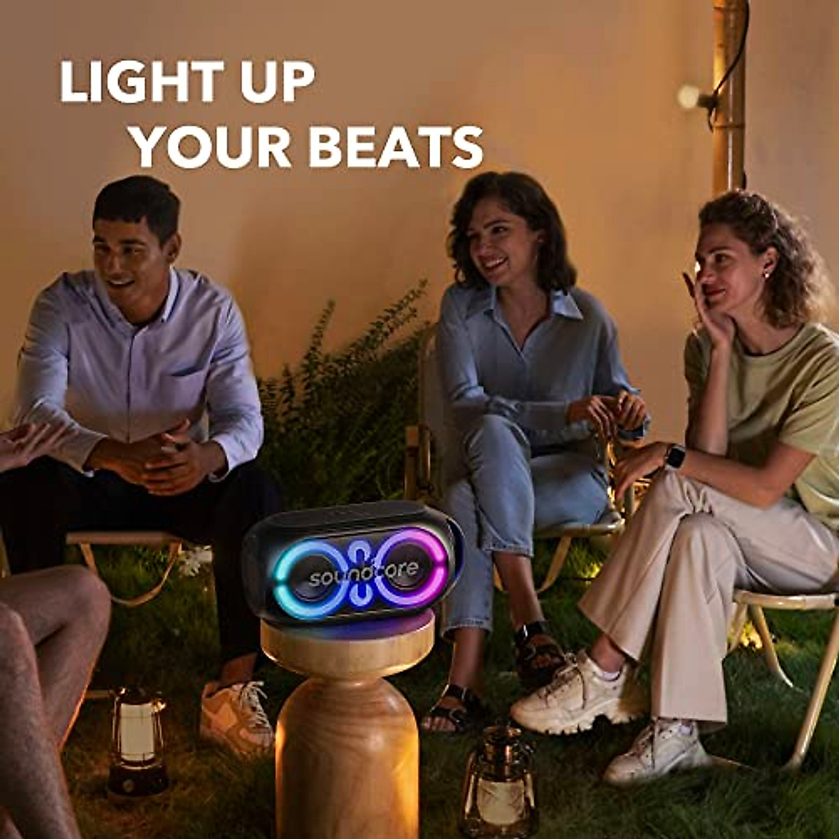 Soundcore Anker Rave Party 2 Portable Speaker, 120W Stereo Sound, PartyCast 2.0, Light Show, IPX4 Water-Resistant, 16H Playtime, Mic Input, Custom EQ & Bass Up for Party, Tailgating, Backyard, Pool
