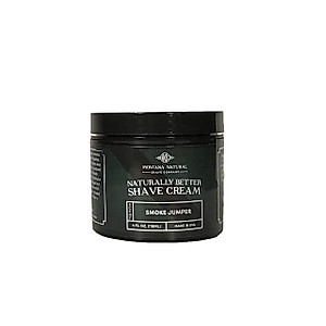 MNSC Smoke Jumper (Pine Tar) Naturally Better Shave Cream - Smooth Shave, Hypoallergenic Sensitive Skin Formula, Softer Skin, Prevents Razor Burn, Handcrafted in USA, All-Natural, Plant-Derived