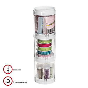 Deflecto Stacking Organizers, 3" x 11.67" x 3", 3 Compartments (20101CR)
