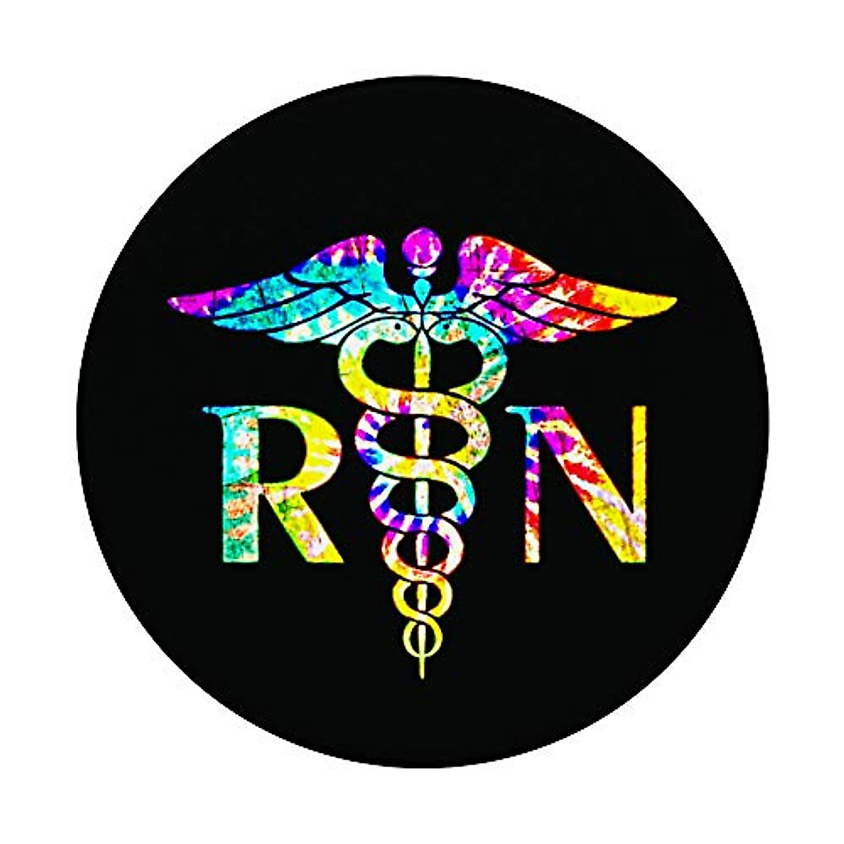 Lovely RN Registered Nurse Tie Dye PopSockets Grip and Stand for Phones and Tablets