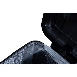 Superio Kitchen Trash Can, Slim Step On Garbage Can with Foot Pedal, 16 Gallon, 64 Qt. Large Black Heavy Duty Plastic Trash and Recycling Bin