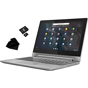Lenovo Chromebook Flex 3 2 in 1, 11.6" HD (1366 x 768) Touch Screen, MT8173C, 4GB LPDDR3, 32GB eMMC, PowerVR GX6250, Chrome OS, 82HG0000US, Grey, with Kwalicable Accessory Bundle (Renewed)