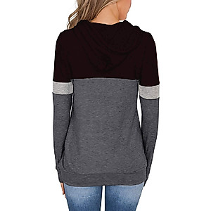 Lylinan Womens Tops 2024 Ladies Tunics Long Sleeve Hoodies Pullover Fall Outfits Sweatshirts Trendy Casual Shirts Fashion Style Clothing Black Grey X-Large