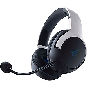 Razer Kaira Dual Wireless Gaming Headset for PlayStation 5 / PS5, PC, Mobile, PS4: Triforce 50mm Drivers - HyperClear Cardioid Mic - 2.4GHz and Bluetooth w/SmartSwitch - EQ Toggle - White/Black