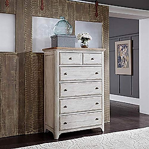 Liberty Furniture Industries Farmhouse Reimagined 5 Drawer Chest, W38 x D19 x H54, White