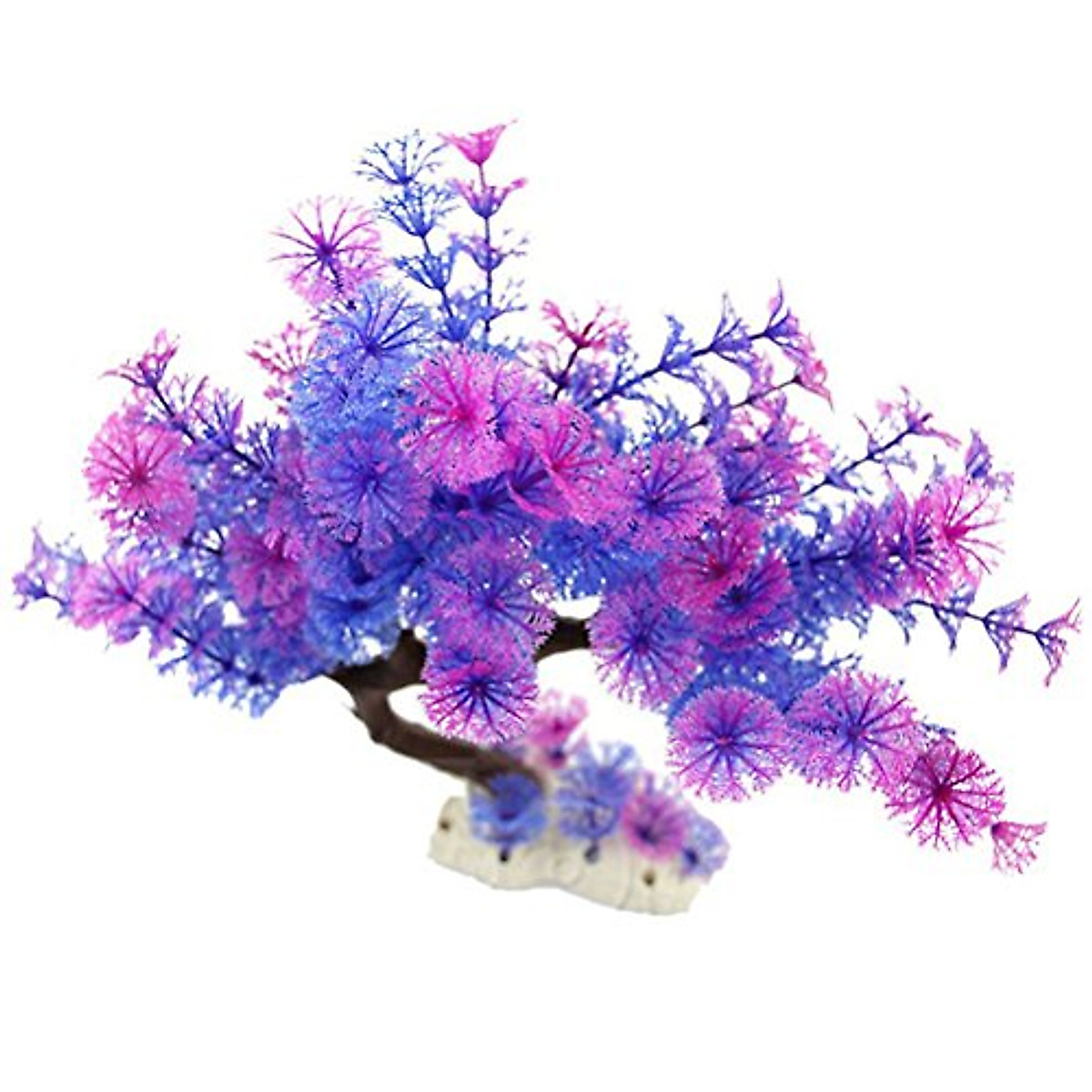 Aquarium Plant Plastic Fish Tank Plant Decorative Artificial Underwater Grass, Blue Purple
