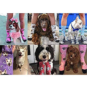 D-Story Custom Photo Pet Face Socks, Love Heart Crew Socks with 2 Faces for Men Women (Made In USA)