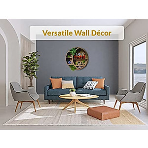 KuteDecor, Crescent Moon Shelf for Crystals , Wiccan Shelf, Crystal Shelf Display, Crystals Decor, Essential Oils Shelves Wooden, Crystal Wall Shelf, Moon Phase (Brown)