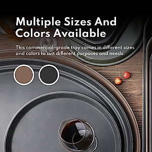 New Star Foodservice 25453 Non-Slip Tray, Plastic, Rubber Lined, Oval, 20.5 x 25.25-Inch, Black…