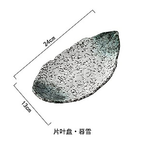 KOWMcp Dinner Plates Leaf-Shaped Dish Plate Irregular Snack Plate (Color : 3)