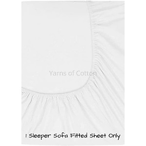 Twin Sleeper Sofa Fitted Sheet 100% Egyptian Cotton - Easy to fit - Luxurious Finish, Highly Durable, Breathable& Comfortable Sheets- 600 Thread Count Elephant Grey Stripe