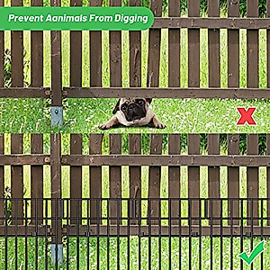 19 Pack Animal Barrier Fence - No Dig Garden Decorative Fence Rustproof Metal Wire Panel Border for Dog Rabbits Ground Stakes Defence and Outdoor Patio, T Shape. Total Length 17 in(H) X 20.6 Ft(L)