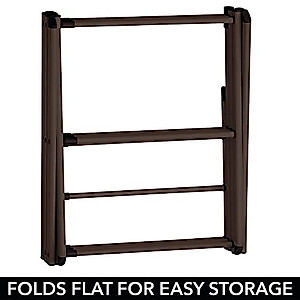 mDesign Tall Vertical Foldable Laundry Drying Rack - Compact, Portable and Collapsible for Storage - Large Capacity, expands to 29.5 Inches, Bronze