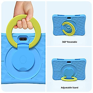 Kids Tablet, 10 inch Toddler Tablet, Android 12 Go, WiFi 6, Parental Control, 6000 mAh Battery, 2GB RAM 32 GB Storage (SD to 512GB), Eye Protection Mode, EVA Shockproof Case, PlimPad Kids10 (Blue)
