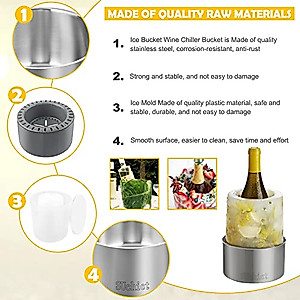 Ice Mold, Wine Chiller, Champagne Bucket Ice Mold, Customized Ice Bucket for Your Champagne, and Various Liquor, Can Be Made in Any Flower Food Coloring and Fruits. Beautiful Chilled Champagne.