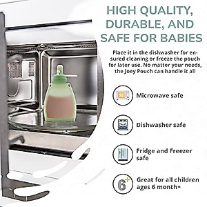 KAANG Silicone Baby Food Pouches Refillable 5oz 2 Pack, Reusable Food Pouches for Baby Food Storage with Spoon Feeder for Toddlers and Babies, Make Homemade Organic Food (Green)