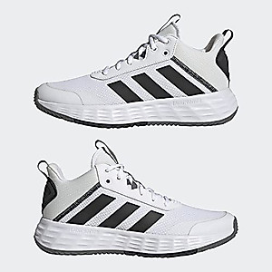 adidas Men's Own The Game 2.0 Basketball Shoe, White/Black/Grey, 9