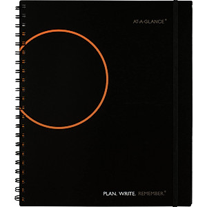 Planning Notebook by AT-A-GLANCE, Undated, 8-1/2" x 11", Large, Plan. Write. Remember., with Reference Calendars, Black (70620905)