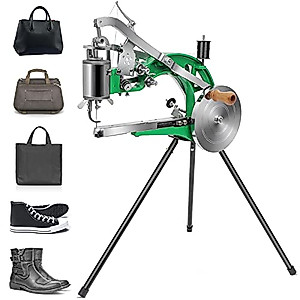 𝐋𝐞𝐚𝐭𝐡𝐞𝐫 𝐒𝐞𝐰𝐢𝐧𝐠 𝐌𝐚𝐜𝐡𝐢𝐧𝐞 Handheld 𝐒𝐡𝐨𝐞 𝐑𝐞𝐩𝐚𝐢𝐫 Heavy Duty Metal Manual Cobbler Stitching Mending with Dual Cotton Nylon Line Canvas for Bags Tents Clothes Quilts Coats